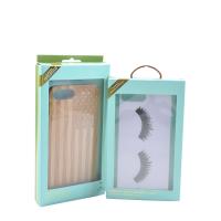 China Clear Pet Window Paper Box Cell Phone Case Retail Packaging With Gold Plated Hook for sale
