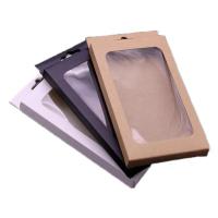 China Kraft Paper Phone Case Window Box Packaging No Printing Gift with Clear Window for sale