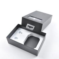China Cardboard Earphone Headphone Boxes With Window Two Piece Base And Lid for sale