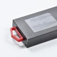 China Luxury Paper Packaging Custom Usb Cable Plastic Window Paper Box with Handle for sale