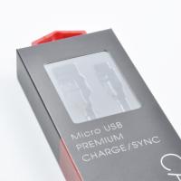 China Luxury Paper Packaging Custom Usb Cable Plastic Window Paper Box with Handle for sale