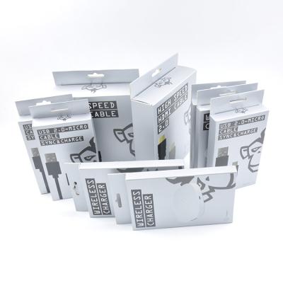 China Silver Grey Fast Mobile Charging USB Data Cable Packaging Box for sale