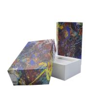 China Custom size colorful square box graffiti printing packaging cardboard with lid and bottom box for sale