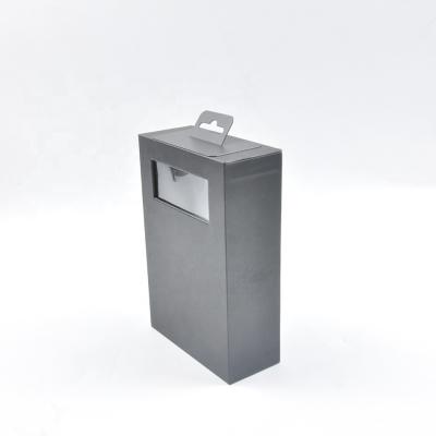 China Black Window Box Packaging / Earphone Cardboard Box With Window Lid for sale
