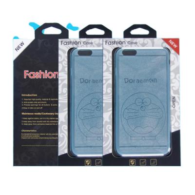 China Hot Sale Custom Designed Apple Phone Case Packaging Box Plastic Window Carton Strap with Hanging for sale