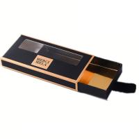 China Private label empty eyelash packaging drawer boxes with window for sale