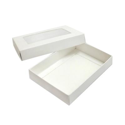 China 300g cardboard white window pvc box with your logo and custom surface coating and color printing for sale