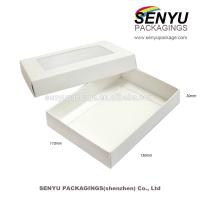 China 300g cardboard white window pvc box with your logo and custom surface coating and color printing for sale