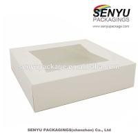 China 300g cardboard white window pvc box with your logo and custom surface coating and color printing for sale