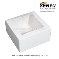 China 300g cardboard white window pvc box with your logo and custom surface coating and color printing for sale