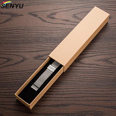 China Watch Strap Kraft Paper Packaging with Drawer / Brown Kraft Paper Box Custom Design for sale
