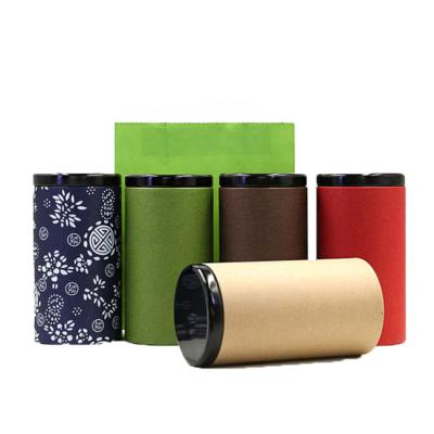 China Tin Cover Paper Tube Packaging For Tea Gift With Bags for sale