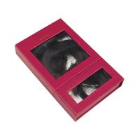 China Custom made matt black paper gift two clear window packaging box for hair extension package for sale
