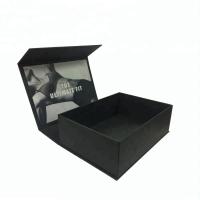 China Luxury Folding Magnetic Cover Cardboard Black Phone Packaging Box with Soft Pvc Plastic Window for sale