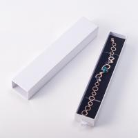 China Personalized White Paper Jewelry Boxes with sponge Simple Sliding Drawer for sale