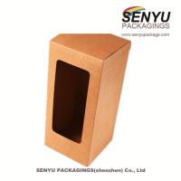 China Cardboard Kraft Paper Packaging / Recycled Doll Packaging Boxes With Window for sale