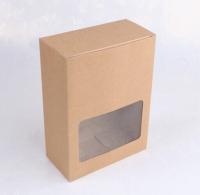 China Cardboard Kraft Paper Packaging / Recycled Doll Packaging Boxes With Window for sale