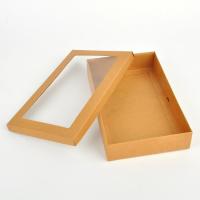 China Yellow Window Box Packaging / Clothing T Shirt Packaging Box Logo Customized for sale