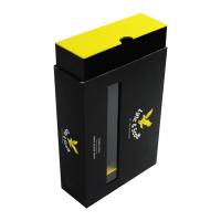 China PVC PET Underwear Window Box Packaging Printing Matt Black Cardboard Drawer Sliding Style for sale