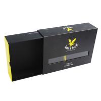 China PVC PET Underwear Window Box Packaging Printing Matt Black Cardboard Drawer Sliding Style for sale