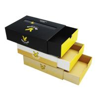China PVC PET Underwear Window Box Packaging Printing Matt Black Cardboard Drawer Sliding Style for sale