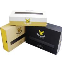 China PVC PET Underwear Window Box Packaging Printing Matt Black Cardboard Drawer Sliding Style for sale
