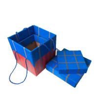 China Cardboard Wine Box Blue Gift Packaging Size Customized Free Sample Fund for sale