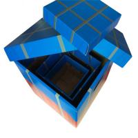 China Cardboard Wine Box Blue Gift Packaging Size Customized Free Sample Fund for sale