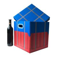 China Cardboard Wine Box Blue Gift Packaging Size Customized Free Sample Fund for sale