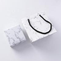 China Pendant Earring Bracelet Rings Necklace Packaging Box Marble Patterned Paper Material for sale