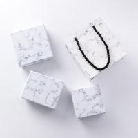 China Pendant Earring Bracelet Rings Necklace Packaging Box Marble Patterned Paper Material for sale