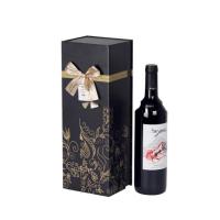 China Gift Whisky Wine Bottle Packaging Boxes Cardboard Wine Box Black Paper with Custom Logo for sale