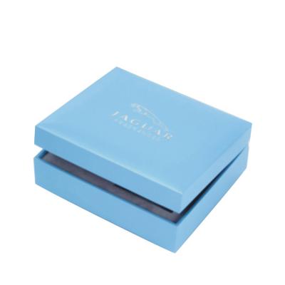 China Logo Customized Storage Mini Small Paper Box Light Blue Gift Box with Lid And Base for sale