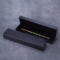 China Custom Pu Leather Black Recycled Paperboard Jewelry Box with Foam Insert for sale