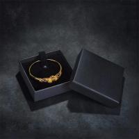 China Custom Pu Leather Black Recycled Paperboard Jewelry Box with Foam Insert for sale