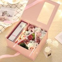 China Hot Sale Window Flower Box Luxury Center Parting Packaging Flower Boxes Wedding Gift Box for sale