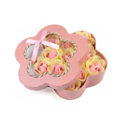 China Party Festival Decoration Gift Packaging Box Flower Shaped Candy Box With Clear Window for sale