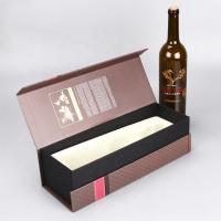 China Luxury Recyclable Single Bottle Cardboard Wine Box Art Paper Material Gift for sale