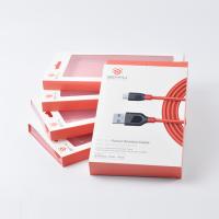 China Cardboard Packing Box with Clear Window Car Charger USB Data Cable Support for sale