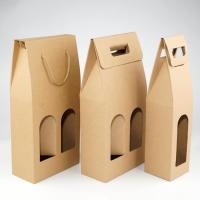 China 2 Bottle Wine Box Cardboard Corrugated Kraft Paper Packaging Durable for sale