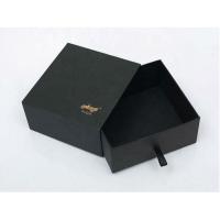 China Black Cardboard Paper Box Packaging Storage / Drawer Gift Box Customized Shape for sale
