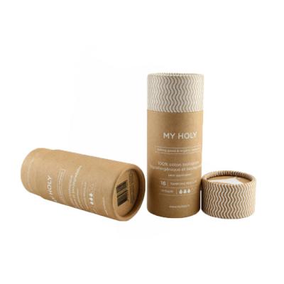 China Manufacturer 100% Recycled Custom Kraft Cardboard Paper Tube Packaging Paper Tube With Lid for sale