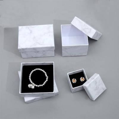 China Unique Modern Gift Luxury Jewelry Packaging Cardboard Material Marble Patterned for sale