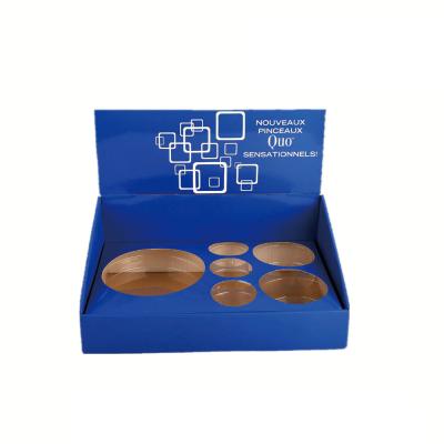 China Cardboard Tabletop Display Stands Cosmetics Round Hole Storage for sale
