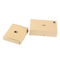 China Wholesale custom small brown folded calfskin carton transparent PVC plastic boxes with window for sale