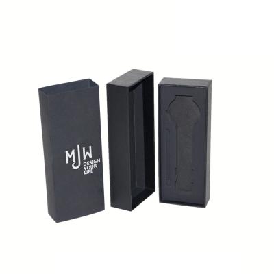 China Custom Size Black Paper Watch Box With Black Foam Insert Recycled Materials for sale