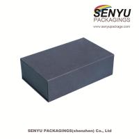 China Magnetic Phone Packaging Box Black UV Coated Matte Laminated Folding for sale