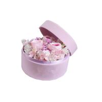 China Luxury Printing Paper Tube Packaging / Black Red Round Flower Gift Box for sale