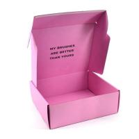 China Pink Colored Corrugated Mailing Boxes for Cosmetic Brushes Aircraft Transport for sale