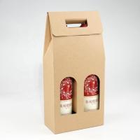China Cardboard Paper Kraft Mailer Boxes For Single Wine Bottle With Handle for sale